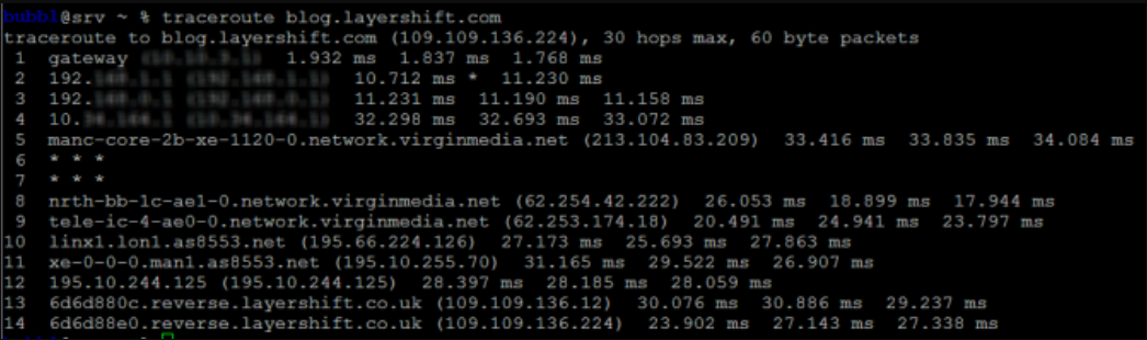 Network diagnostics with traceroute and MTR | Layershift KB